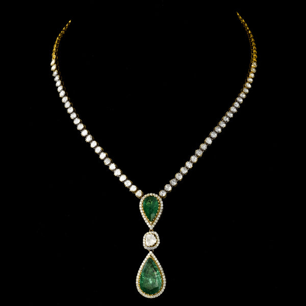 Elegant single-line necklace featuring dazzling diamond Polki, sparkli ...